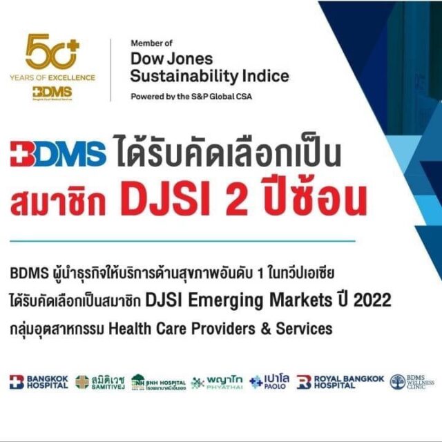 BDMS ได้รับคัดเลือกเป็นสมาชิก DJSI 2 ปีซ้อน | โรงพยาบาลกรุงเทพขอนแก่น