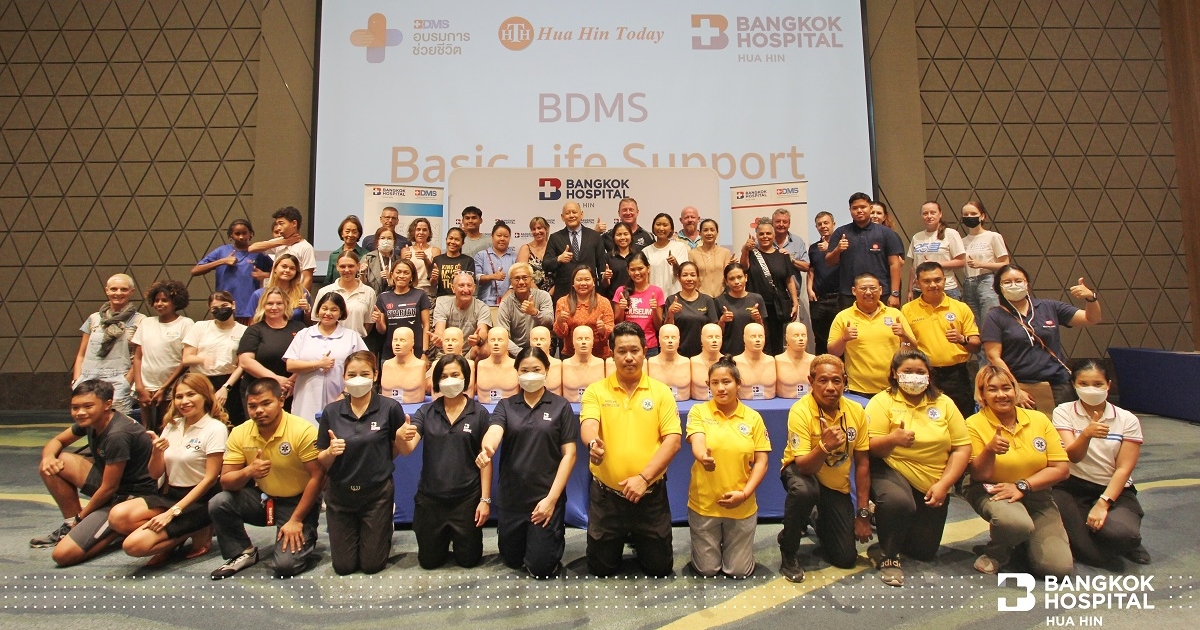 “13th BDMS Basic Life Support Training Course” by Bangkok Hospital Hua Hin for 60 participants ...