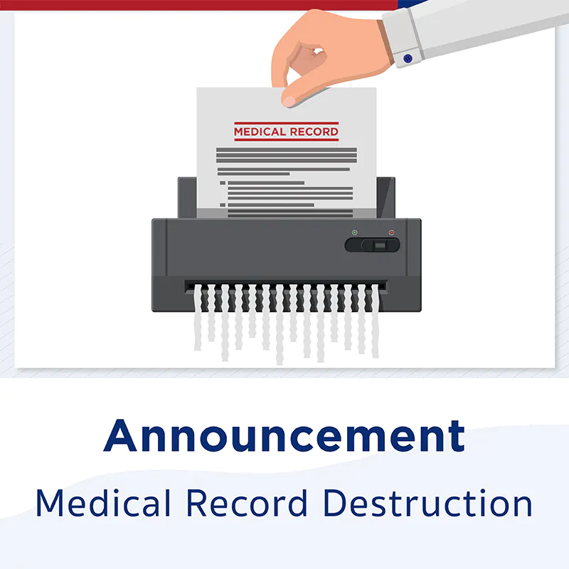 Announcement Medical Record Destruction | Bangkok Hospital Phuket